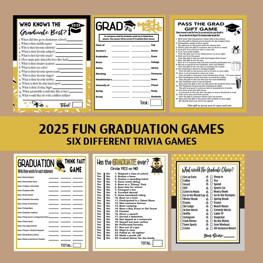 Graduation Games 2025, Graduation Party, Pass the Gift Game, Graduation ...