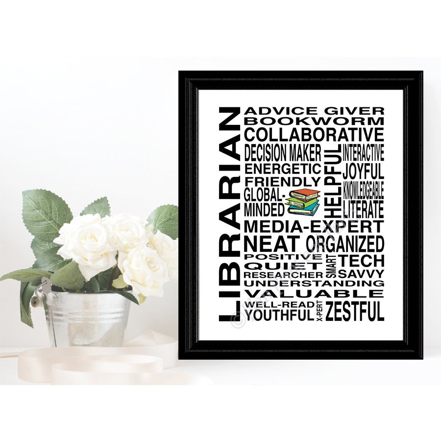 Librarian Subway Art Librarian Gift Librarian Printable | Etsy