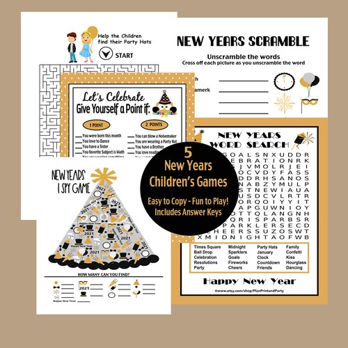 New Years Eve I Spy Game New Years Party Games for Kids - Etsy