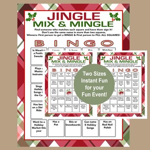Holiday Party Icebreaker Bingo, Mix and Mingle Icebreaker, Group Game ...