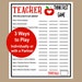 Teacher Appreciation Trivia Game, Think Fast Game, Teacher Printable ...