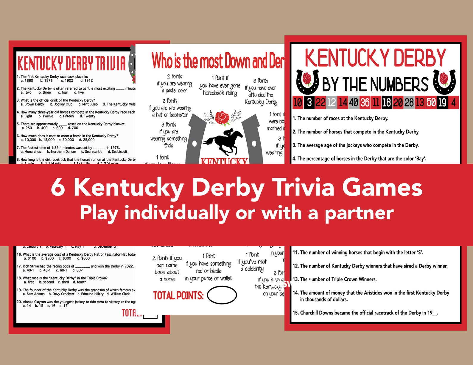 Kentucky Derby Games for Party, Kentucky Derby Trivia Games, Kentucky ...