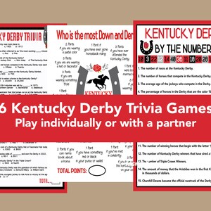 Kentucky Derby Games for Party, Kentucky Derby Trivia Games, Kentucky ...