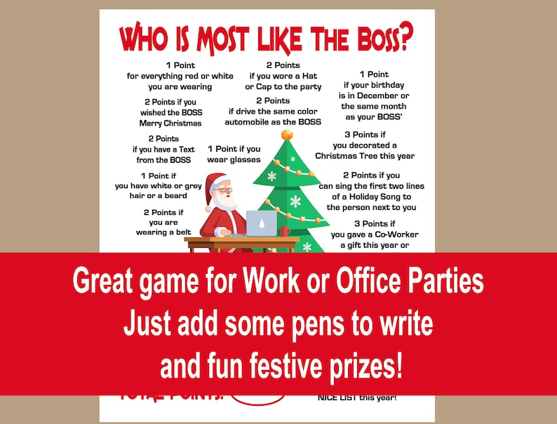 Office Party Game, Holiday Work Party Games, Office Christmas Party ...