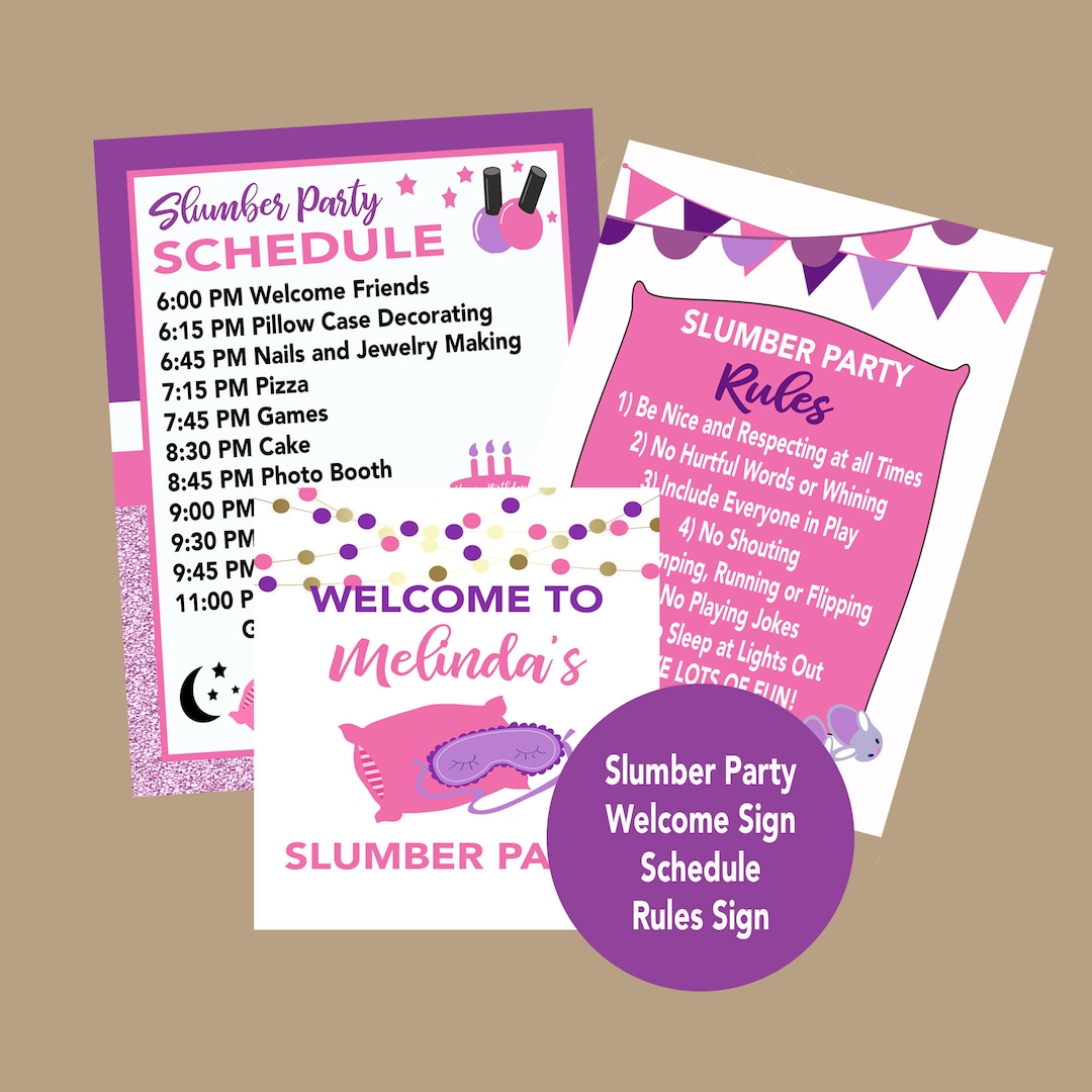 Welcome Sign Slumber Party, Birthday Sleepover Sign, Slumber Party ...