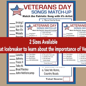 Veterans Day Games, Veterans Day Icebreaker, Veterans Day Quiz ...