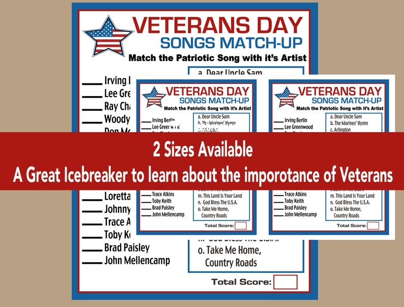 Veterans Day Games, Veterans Day Icebreaker, Veterans Day Quiz ...