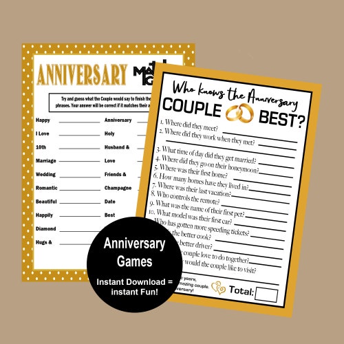 Anniversary Games Who Knows the Couple Best Fun | Etsy