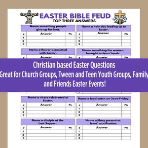 Easter Bible Feud Trivia Game, Fun Christian Trivia for Easter, Easter ...