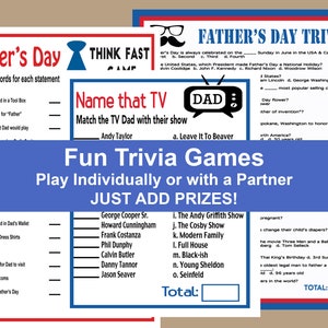 Father's Day Game, Father's Day Trivia Game, Father's Day Feud Game ...
