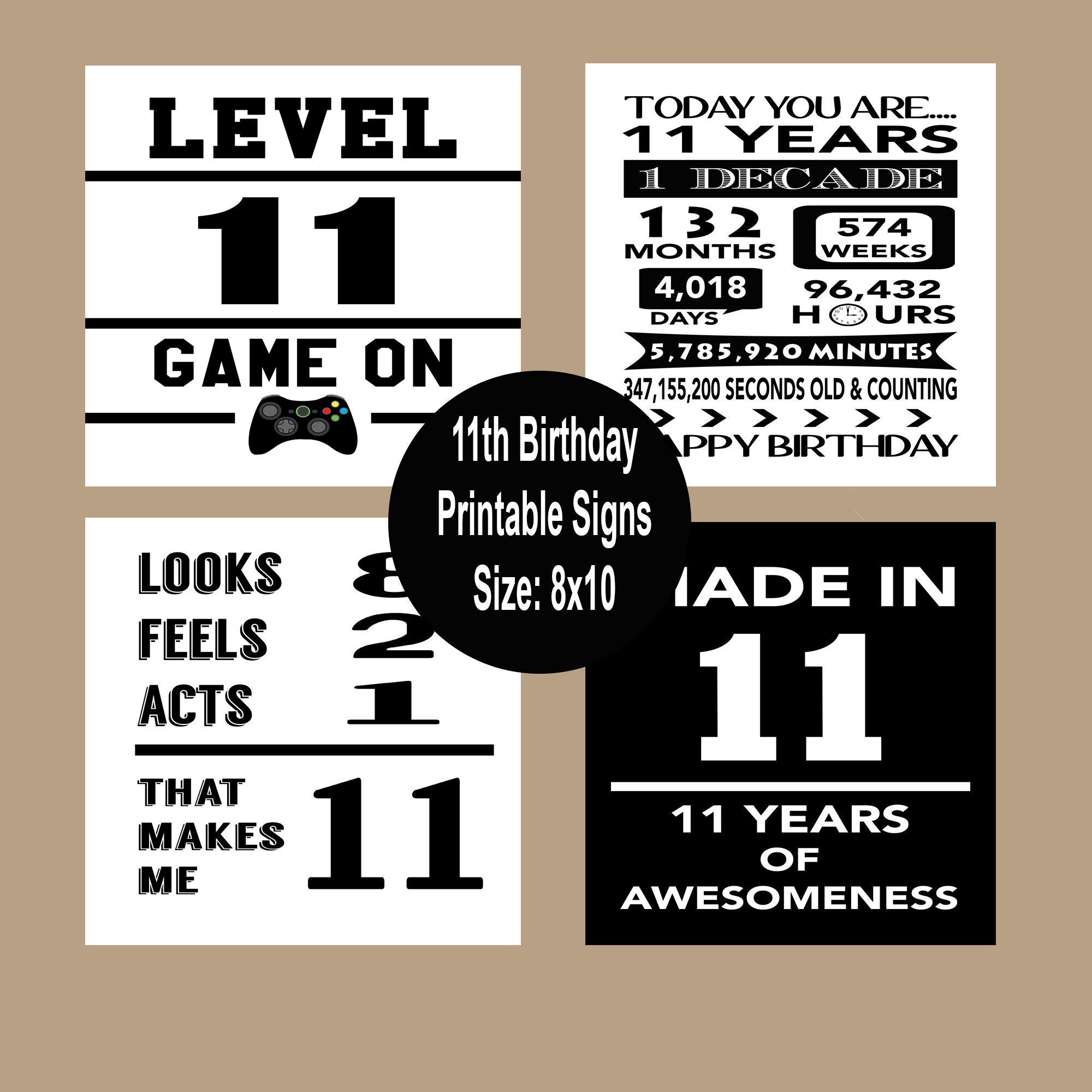 11th Birthday Signs 11th Birthday Party Decorations 11th - Etsy
