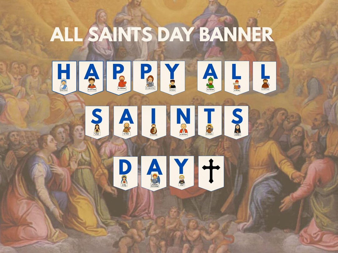 All Saints Day Banner – Printable Religious Decor - Sunday School ...
