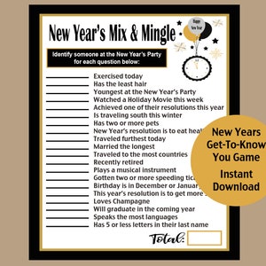 New Years Eve 2023 Game, New Years Party Game 2023, Adult Holiday Game ...
