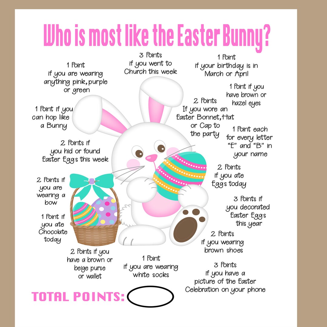 Easter Games, Easter Activity, Teen Easter Party Game, Easter ...