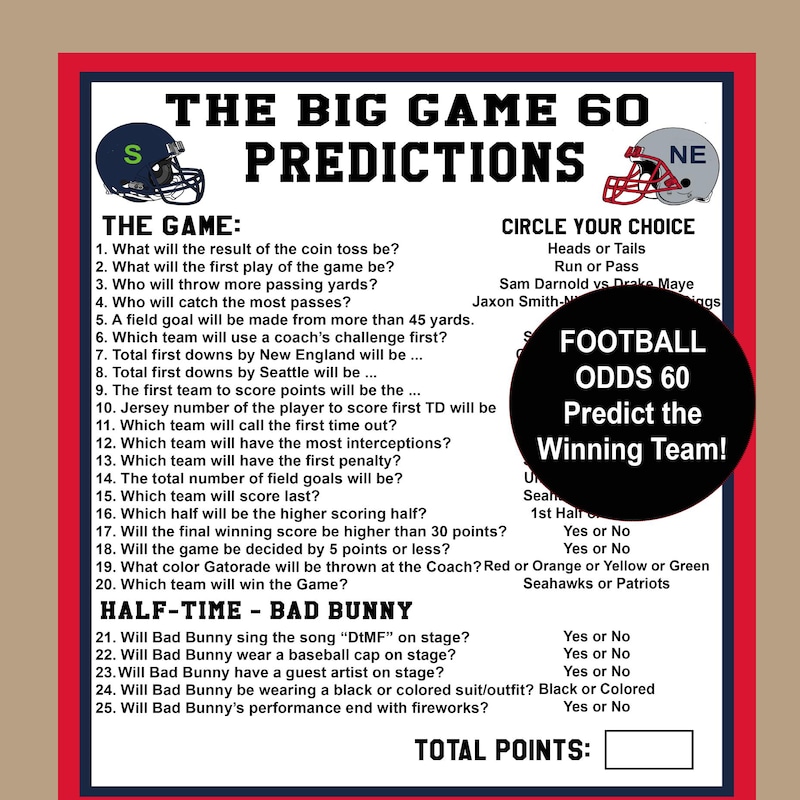 Super Bowl Pool - Etsy