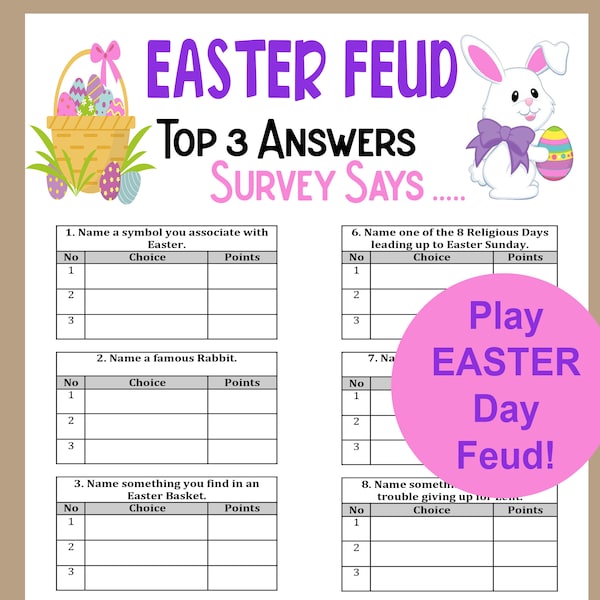 Easter Family Feud - Etsy