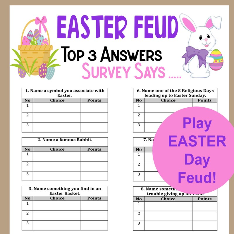 Easter Family Feud - Etsy