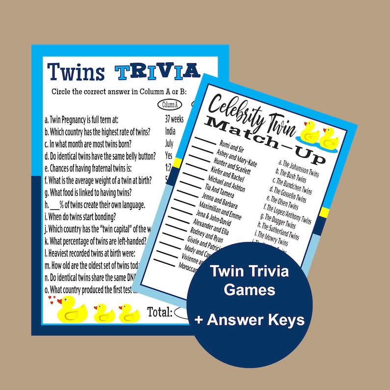 Twins Baby Shower Games, Boy Twins Baby Shower Games, Duck Theme Twins ...