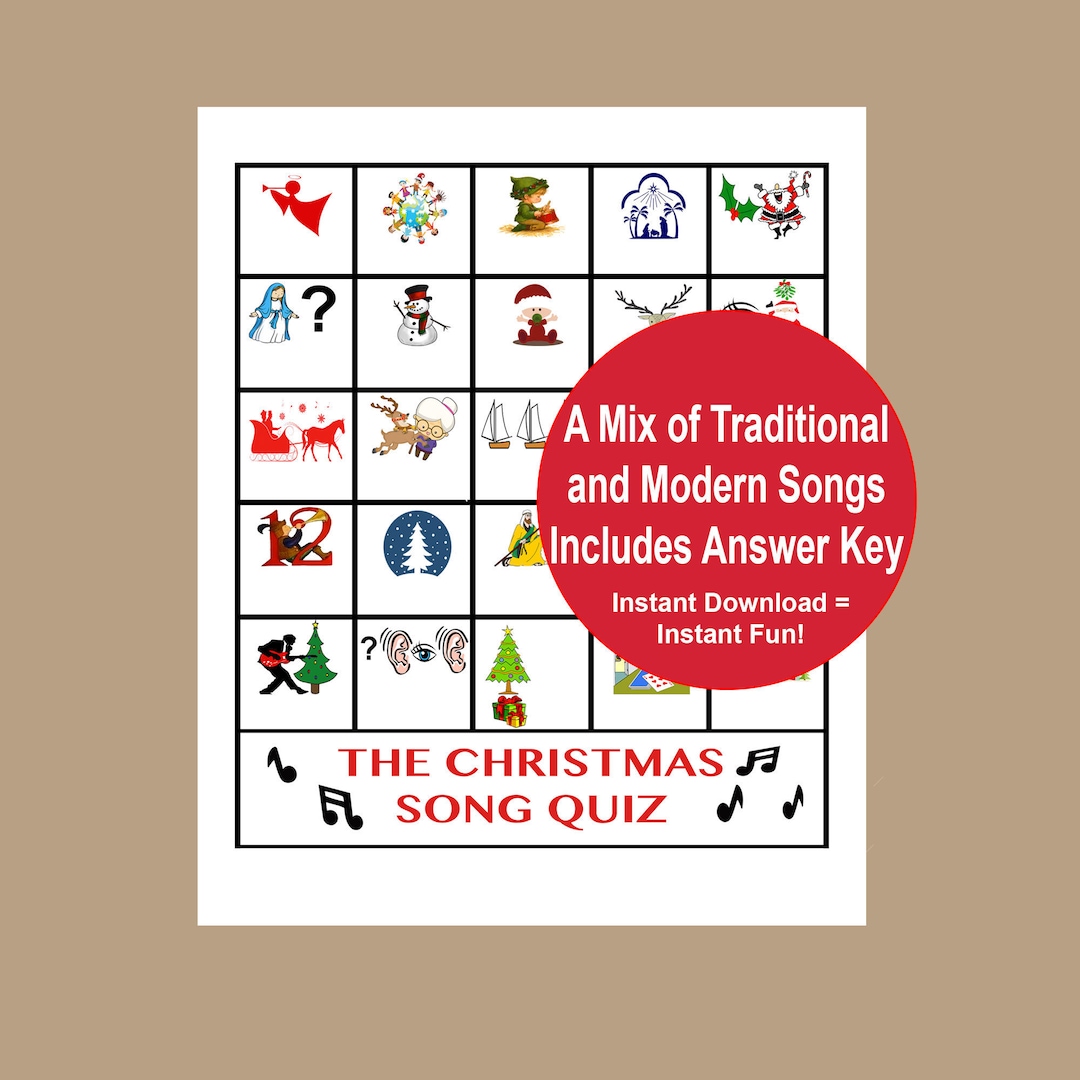 Christmas Song Trivia Game, Christmas Day Games, Christmas Carol Trivia ...