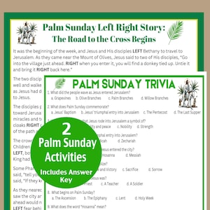 Palm Sunday Game Bundle, Holy Week Left-right Story and Bible Trivia ...