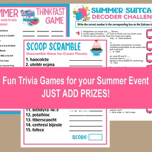 Summer Games, Summer Trivia Party Games, Tween and Teen Summer Games ...