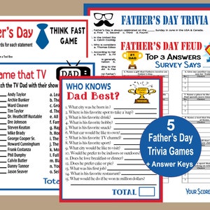 Father's Day Game, Father's Day Trivia Game, Father's Day Feud Game ...