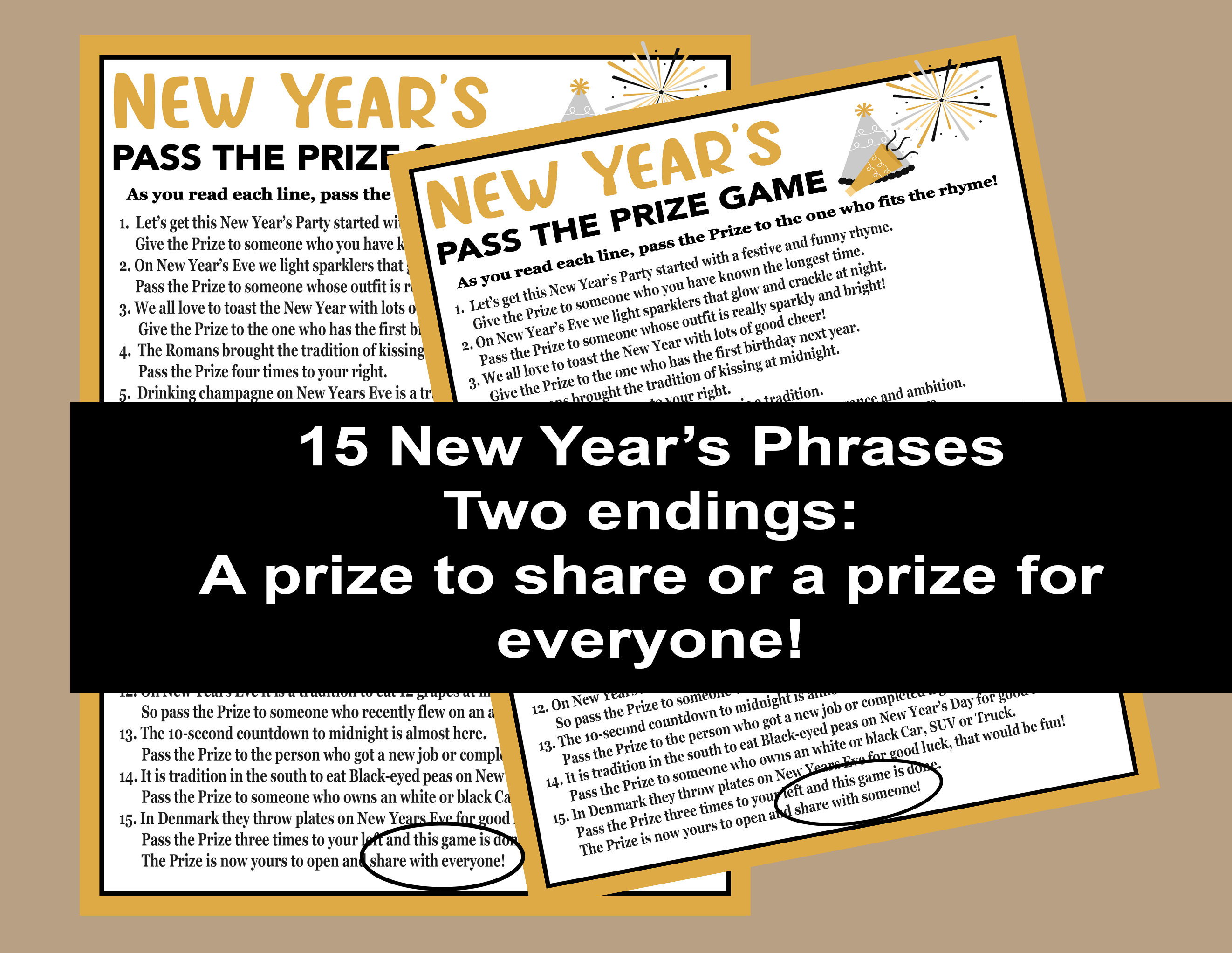 New Years Pass the Gift Game New Years Trivia Game New Years - Etsy