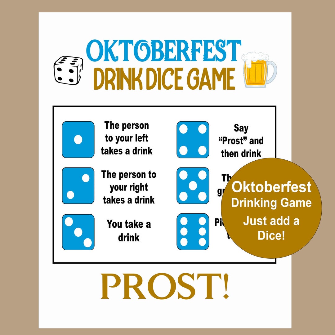 Oktoberfest Drinking Game, Oktoberfest Drink Dice Game, Oktoberfest ...