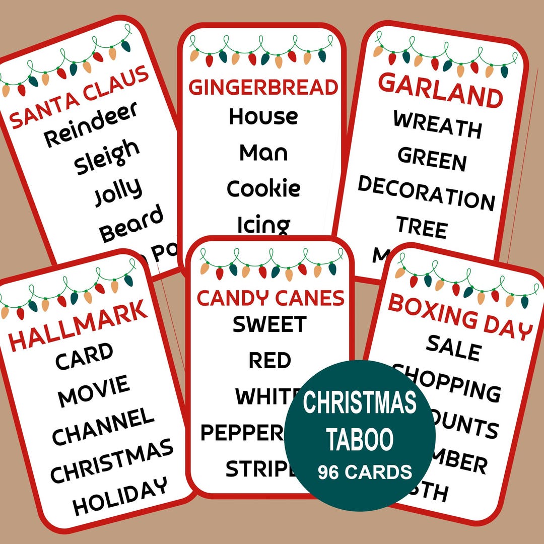 Christmas Taboo, Christmas Group Game, Holiday Taboo, Team Building ...
