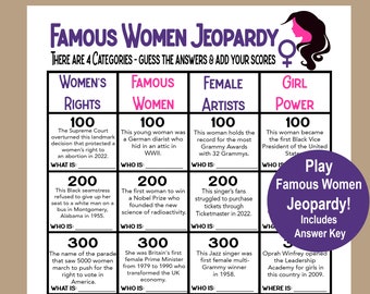 International Womens Day Bingo Womens History Month - Etsy
