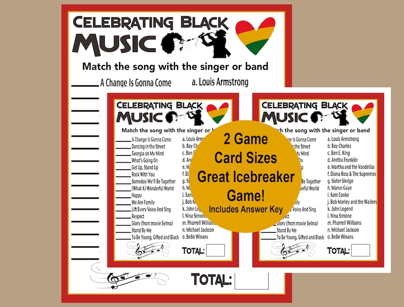 Black History Month Music Trivia, Black History Month Trivia Game, Fun ...