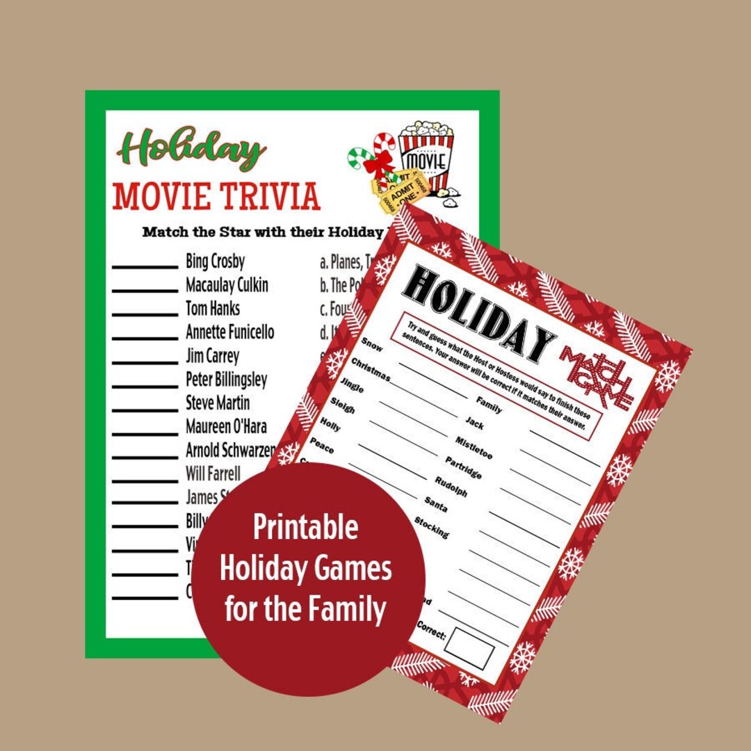 Holiday Trivia Games, Christmas Party Games, Family Christmas Games ...