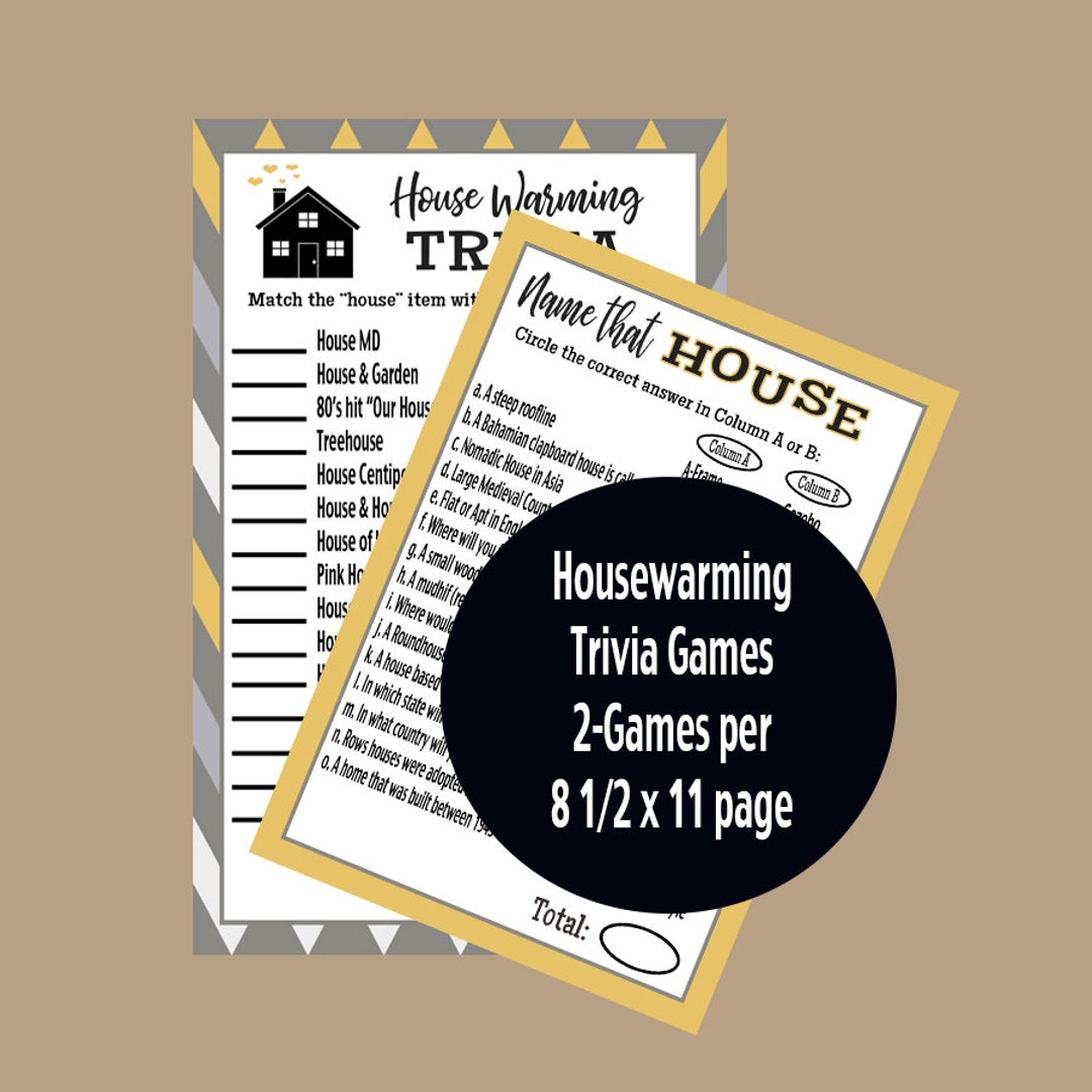 Housewarming Party Games, Housewarming Party, Housewarming Trivia, New ...