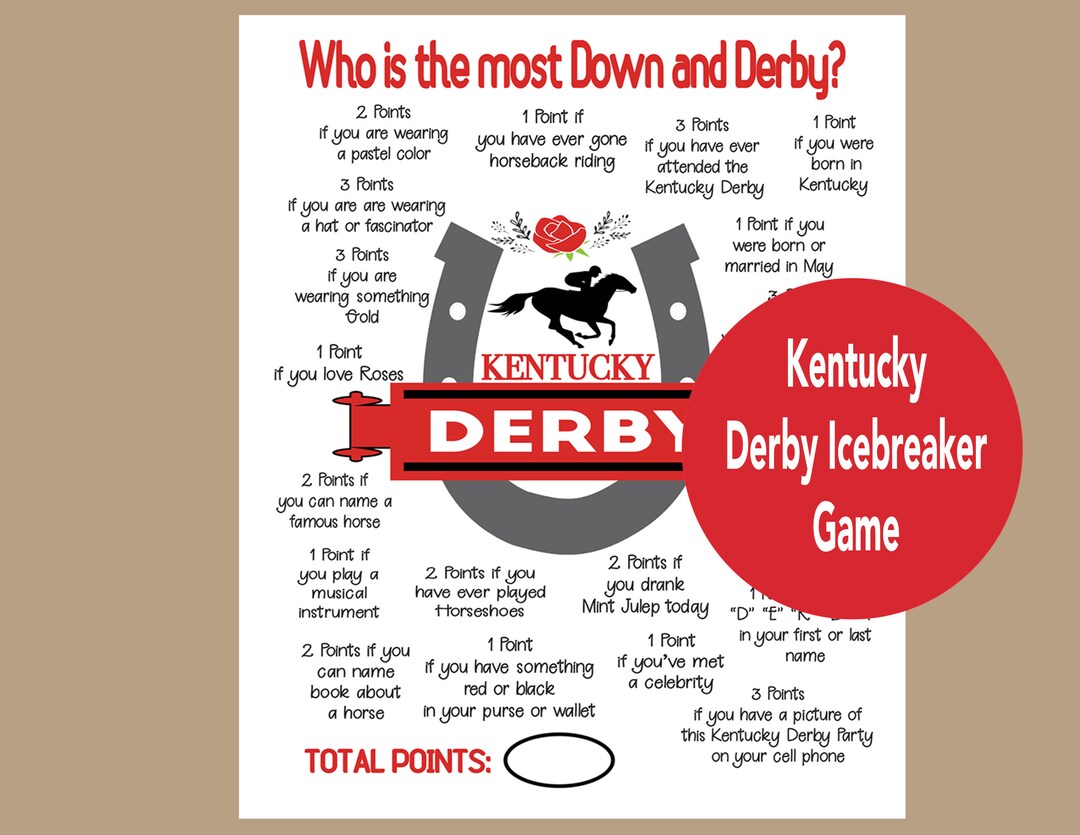 Kentucky Derby Game Kentucky Derby Icebreaker Run for the - Etsy