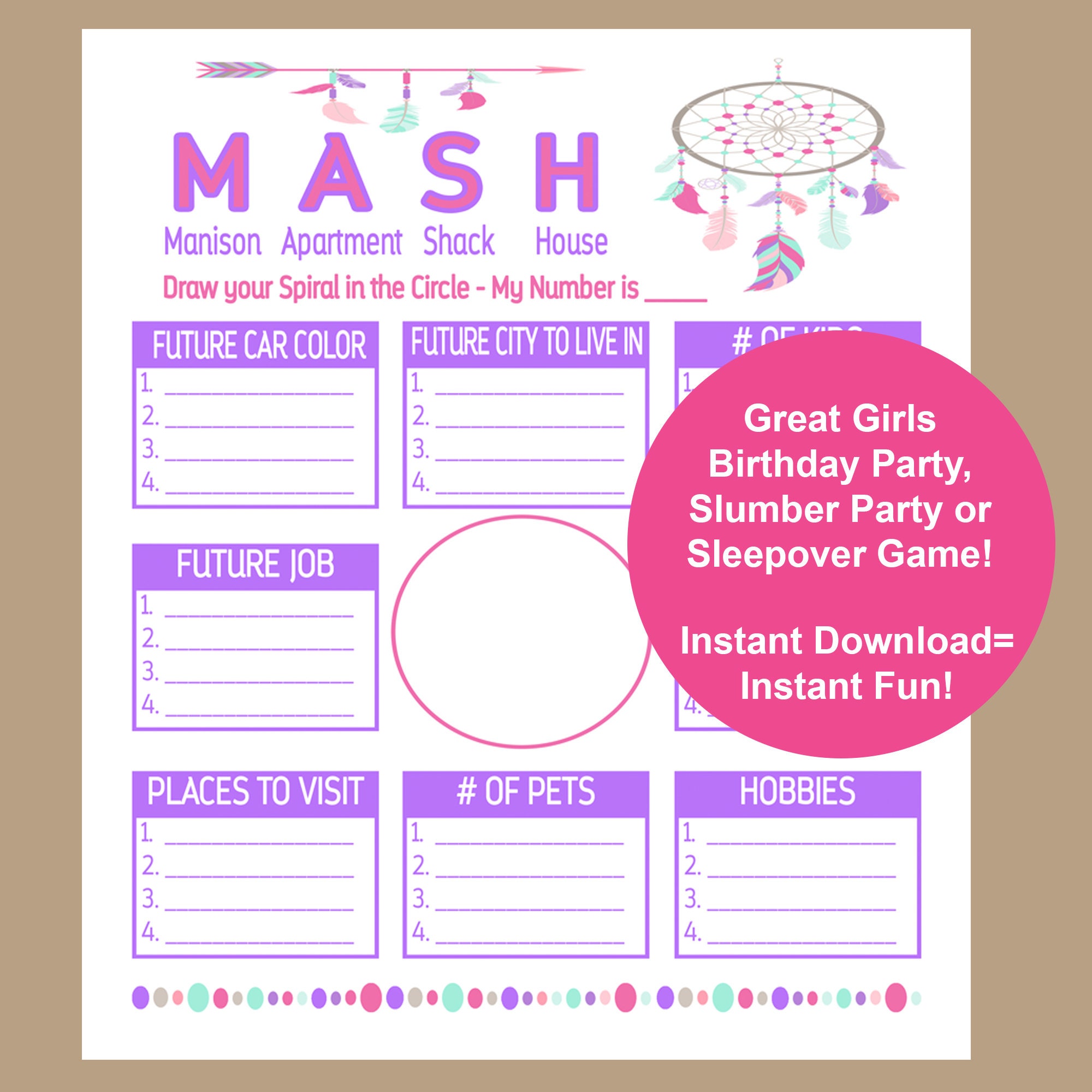 Girls Birthday Party Games Girls Sleepover Games Slumber - Etsy