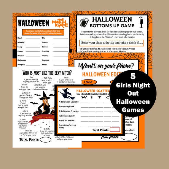 Halloween Girls Night Out Party Halloween Trivia Games Adult - Etsy