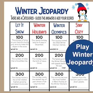 Winter Trivia Game, Winter Jeopardy, Winter Seniors Game, Winter School ...
