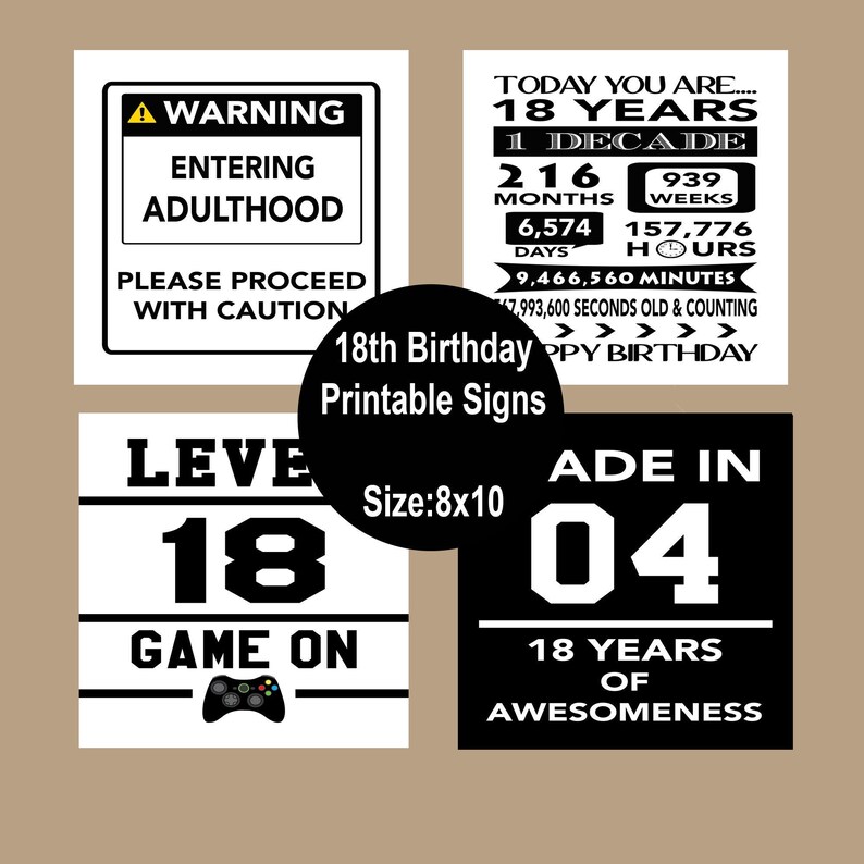 18th Birthday Signs 18 Birthday Party Decorations 18th - Etsy