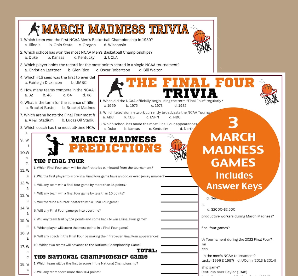 March Madness Trivia, Final Four Trivia, Basketball Trivia, NCAA ...