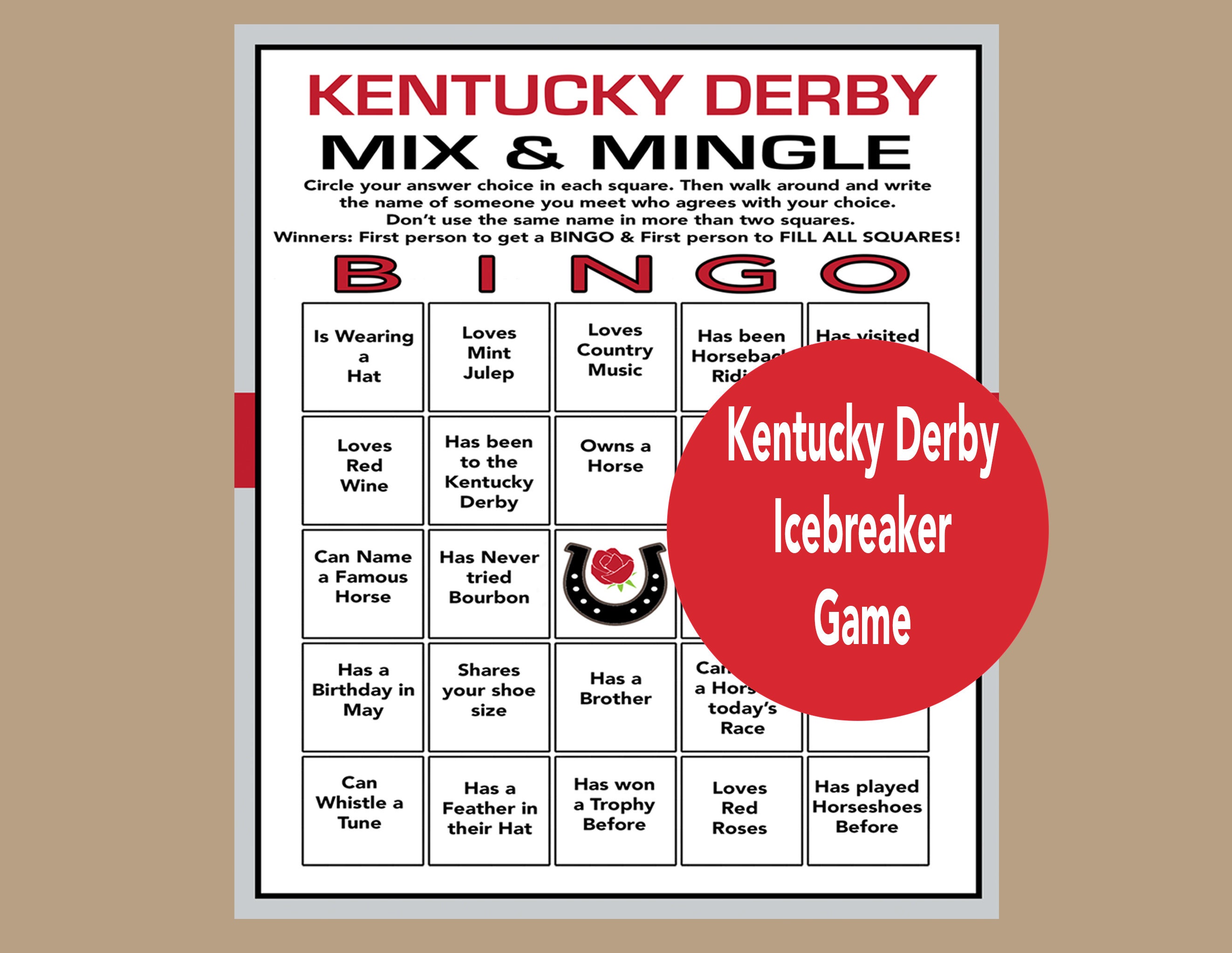 Kentucky Derby Game, Kentucky Derby Icebreaker, Kentucky Derby Party ...