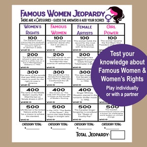 International Women's Day Jeopardy, International Women's Day Trivia ...