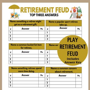 Retirement Family Feud Game, Retirement Trivia Game, Retirement ...