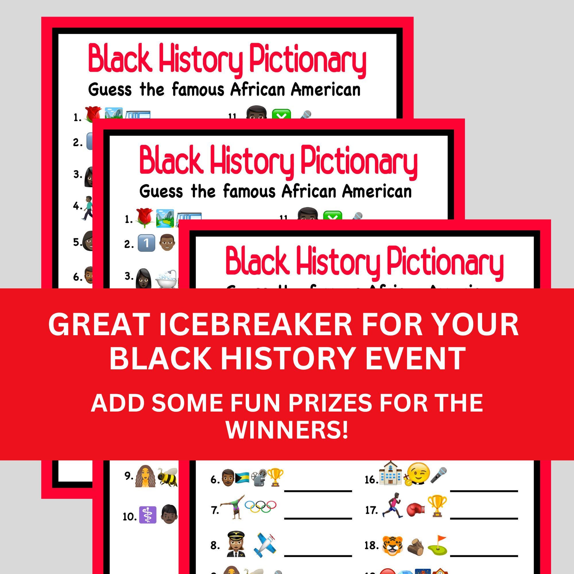 Black History Emojis Game, Black History Trivia Pictionary Game ...