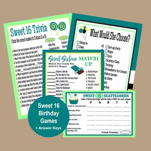 Sweet 16 Games, 16th Birthday Games, Sweet 16 and Fabulous Party ...