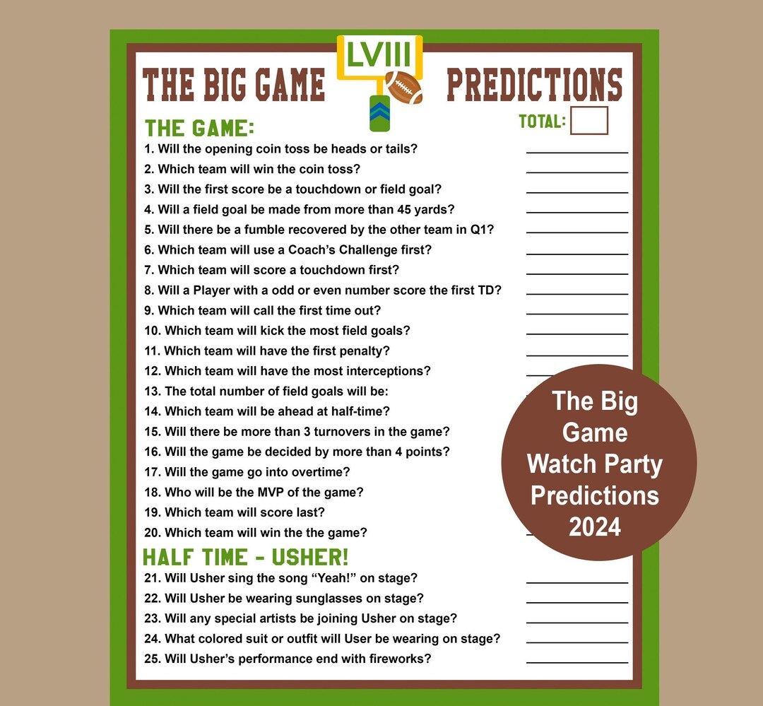 Football Predictions Game, Super 58 Odds Game, Football Watch Party ...