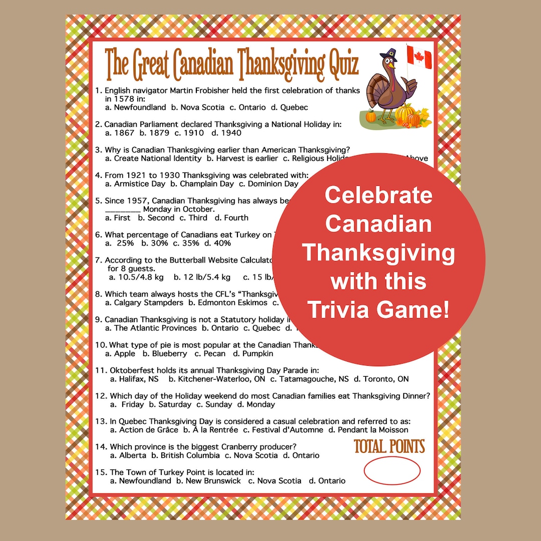 Thanksgiving Trivia, Adult Party Games, Friendsgiving Trivia Game ...