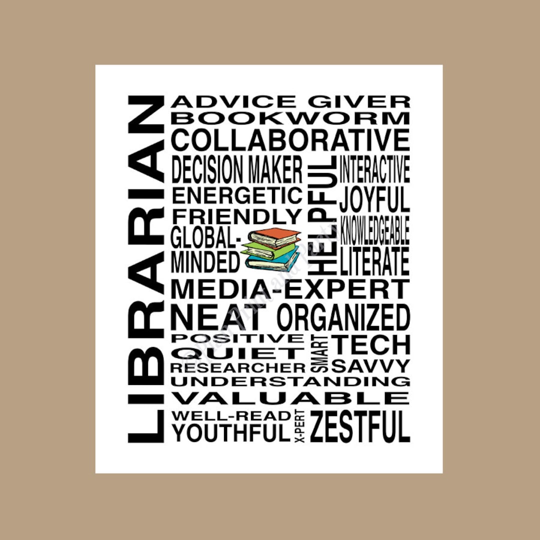 Librarian Subway Art, Librarian Gift, Librarian Printable, Librarian ...
