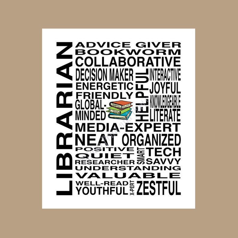 Librarian Subway Art Librarian Gift Librarian Printable | Etsy