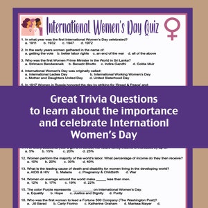 Women's History Month Trivia, Famous Women Trivia, March 8th Trivia ...