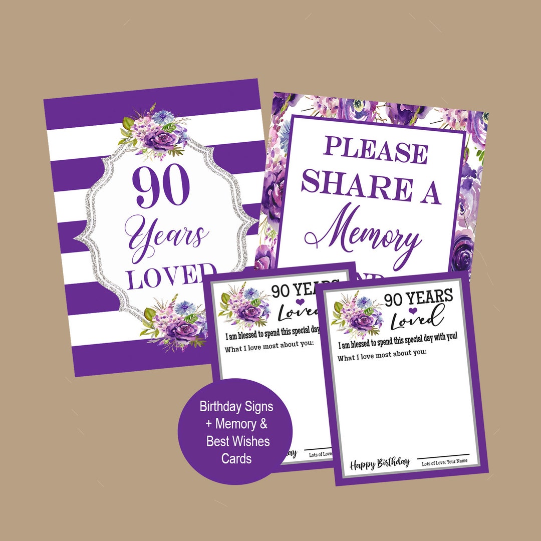 90th Birthday Game, 90 Years Loved, Share a Memory Birthday, Birthday ...